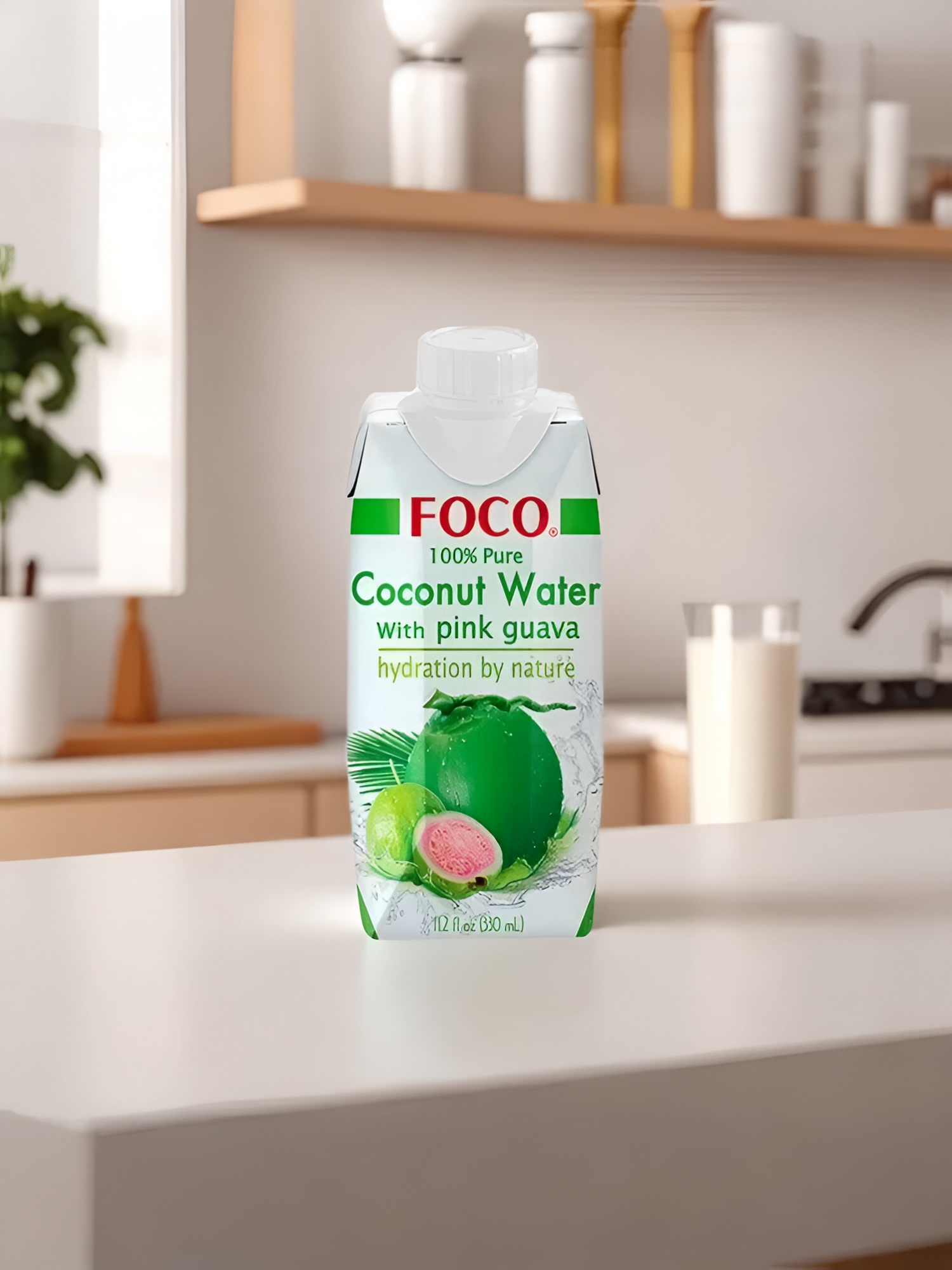 Кокосовая вода FOCO натуральная с розовой гуавой 330 мл, Вьетнам