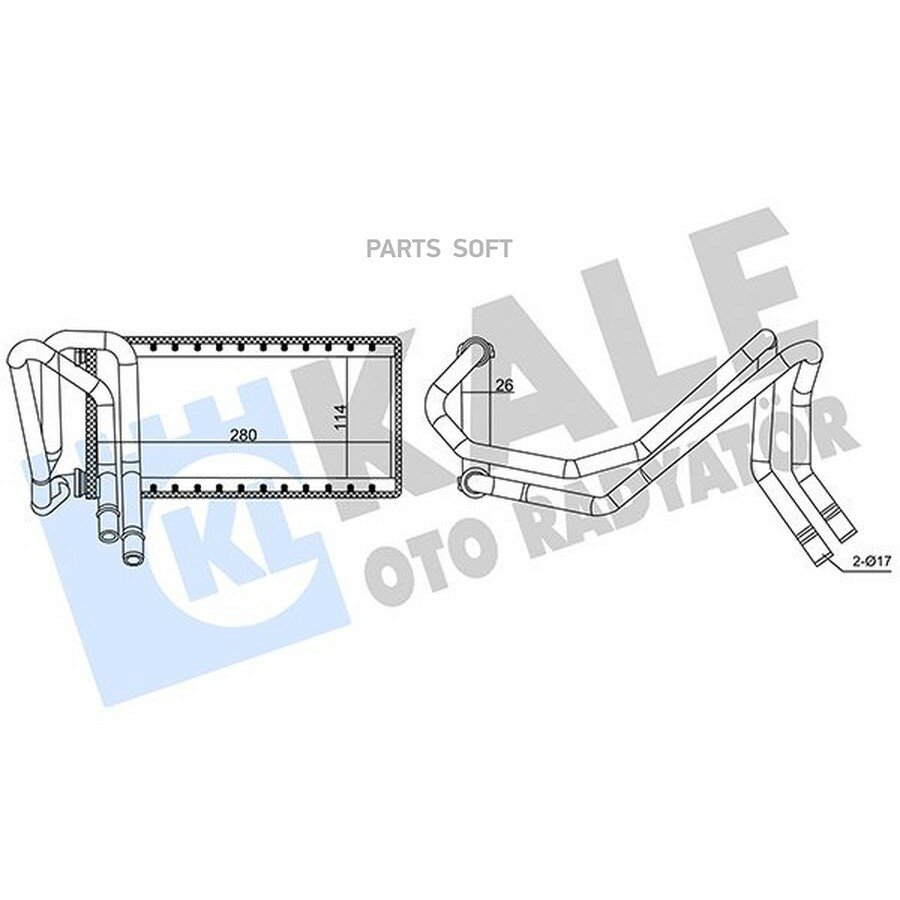 KALE 346830 Радиатор отопителя для а/м Land Rover Discovery (04-)/Range Rover Sport (05-) паяный