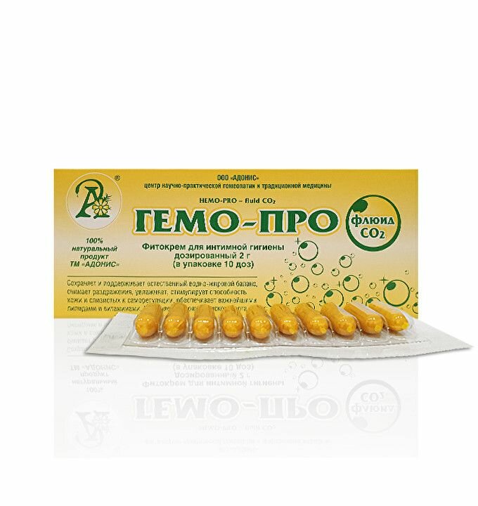 Фитокрем-свечи для интимной гигиены Гемо-Про Флюид со 2 Адонис (Hemo-Pro), 10 шт. по 2 г.