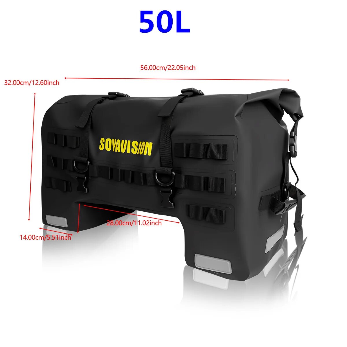 Мотоциклетный Рюкзак SOYAVISION 80л/50л, Водонепроницаемая Сумка Из ПВХ На Заднее Сиденье Type A-50L