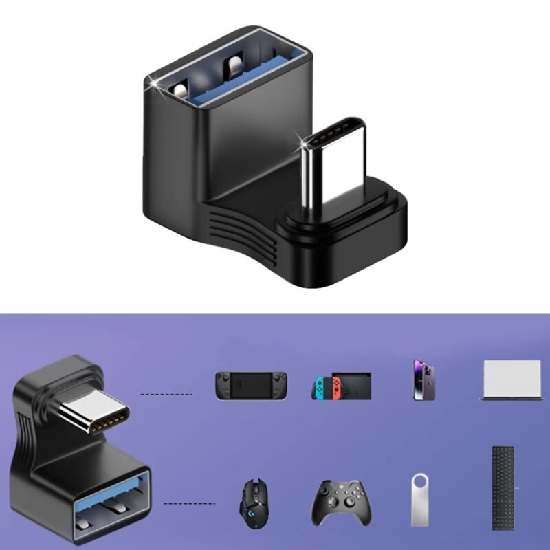 Адаптер USB C 180 градусов U-образный конвертер OTG типа C U-образный разъем USB C 3,0 для ноутбука, планшета, U-образного карт