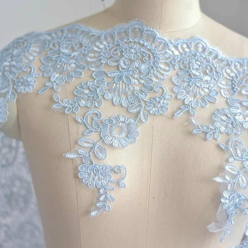 Кружево с пайетками R SMEALE 27 см 10 цветов Light blue