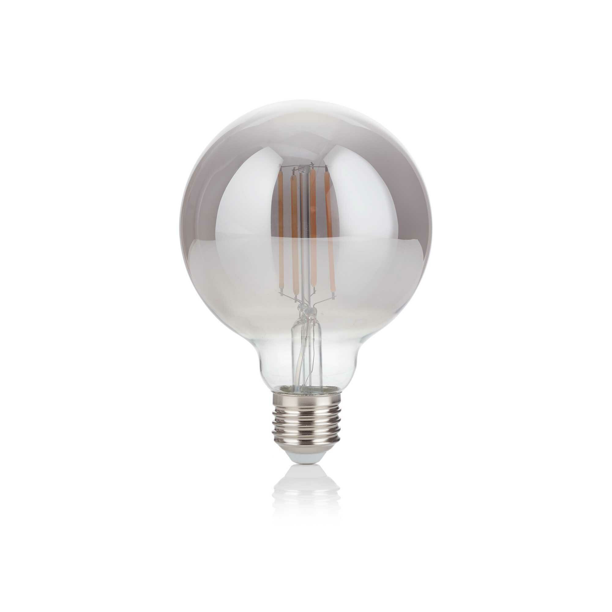 Лампа филаментная Ideal Lux Globo Small G95 Шар 4Вт 200Лм 2200К CRI80 Е27 230В Серый Стекло Не диммируемая 204475.