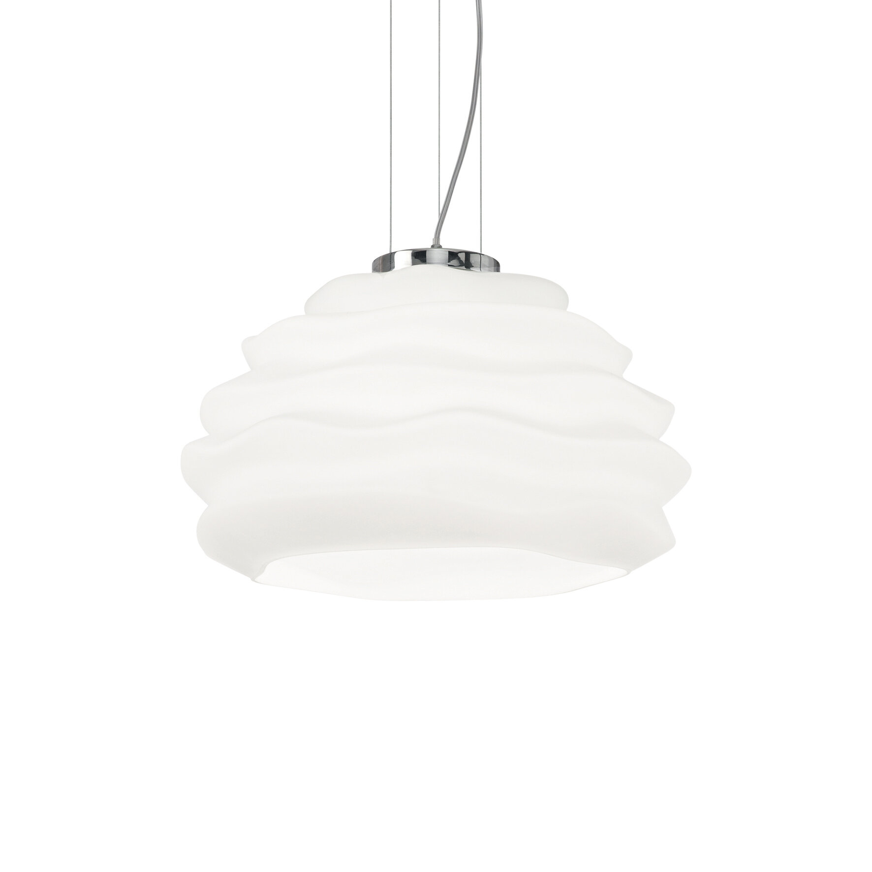 Светильник подвесной ideal lux Karma SP1 small H235мм макс.1x60Вт Е27 IP20 230В Белый матовый/Хром Стекло/Металл Без ламп 132389.