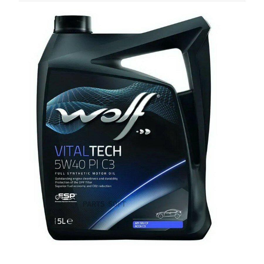 Масло моторное Wolf Vitaltech 5W40 PI C3 5L от официального дистрибьютора, WOLF OIL, артикул 8303012