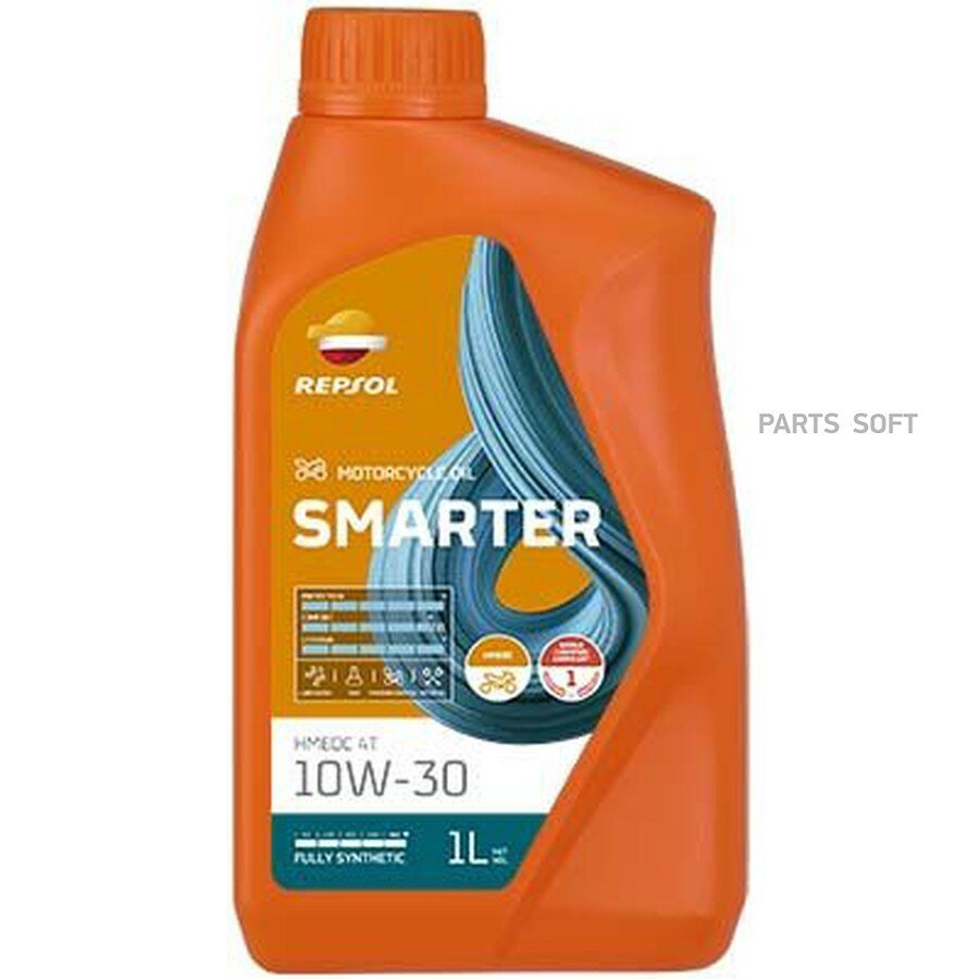 Масло для мотоциклов /1L/ 1L SMARTER HMEOC 4T 10W30 API SL JASO MA2 от официального дистрибьютора, REPSOL, артикул RPP2062LHC