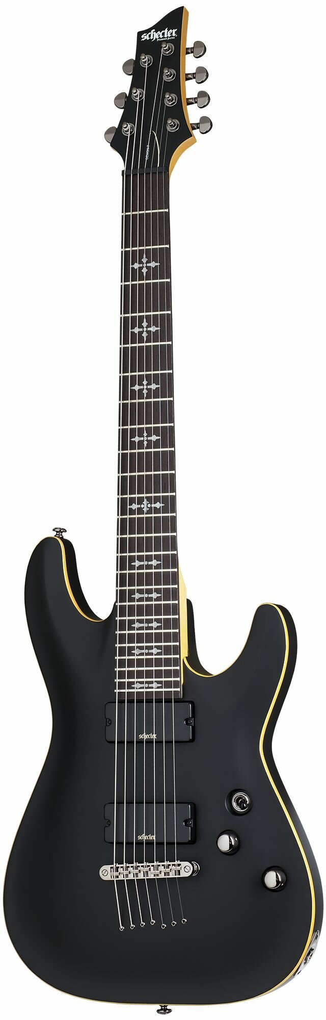 Schecter DEMON-7 ABSN Гитара электрическая, 7 струн, корпус липа, гриф клен, лады 24X Jumbo