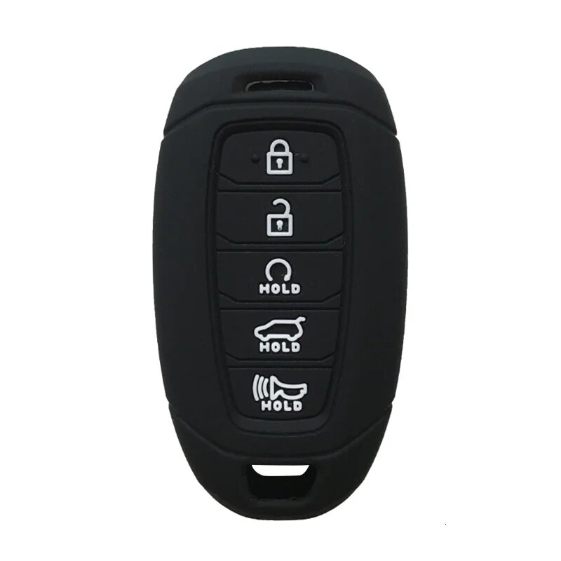 Силиконовый чехол для ключа для Hyundai Palisade 2021 Remote 2019 2020 5 кнопок Ix35 black, Черный