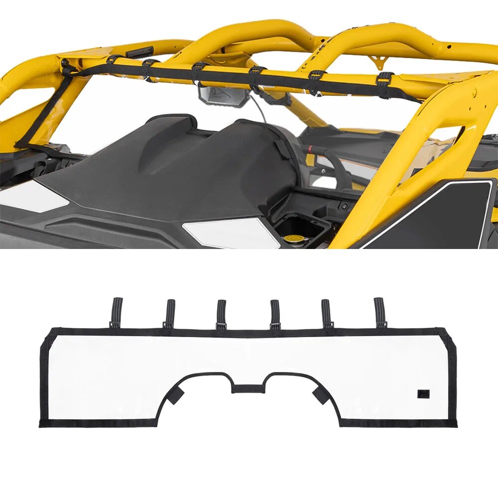 Прозрачное мягкое заднее ветровое стекло для Can-Am Maverick R X RS 999T DCT 2024+ из ПВХ толщиной 0,8 мм, водонепроницаемая и пылезащитная пленка для заднего окна