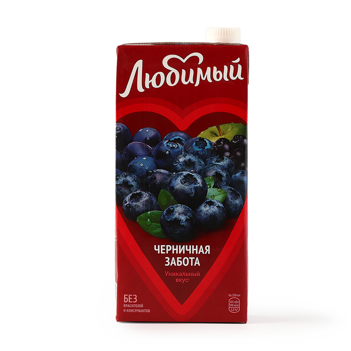 Напиток Любимый "Черничная забота", сокосодержащий, тетрапак, 0,95 л