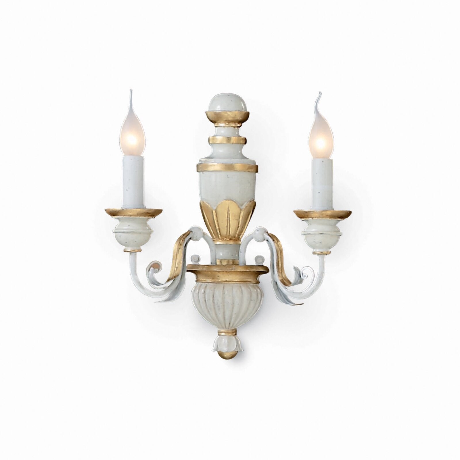 Светильник настенный ideal lux Firenze AP2 макс.2x40Вт IP20 E14 230В Белый/Золото Смола 012902.