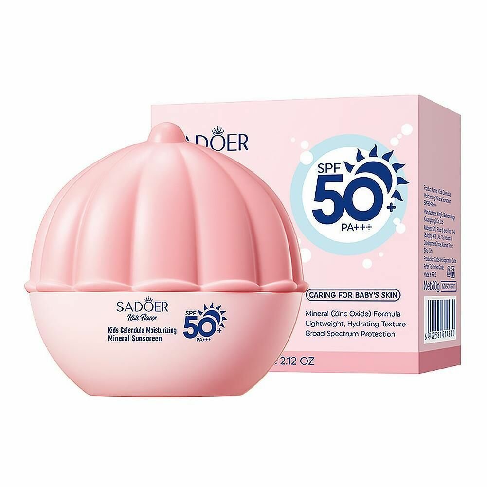 Детский солнцезащитный крем 60 г для малышей SPF50+ PA+++, мягкий физический фильтр, защита от УФ