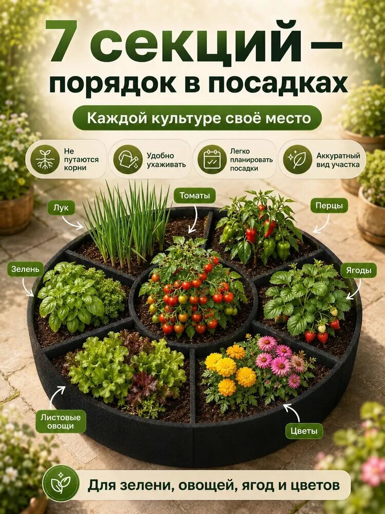 Клумба, 0.9х0.9 м, 1 шт