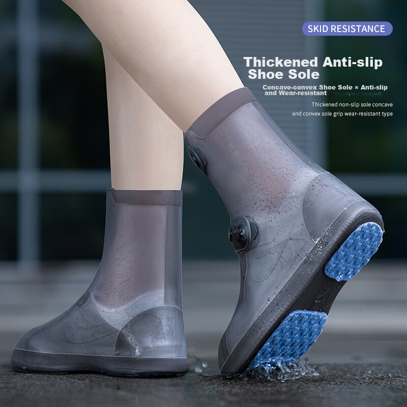 Rain Boots, Waterproof Shoe Covers, Non-Slip, Wear-Resistant, Thickened, Portable Rain Boots for Children, Waterproof Shoes for Adults, Men And Women