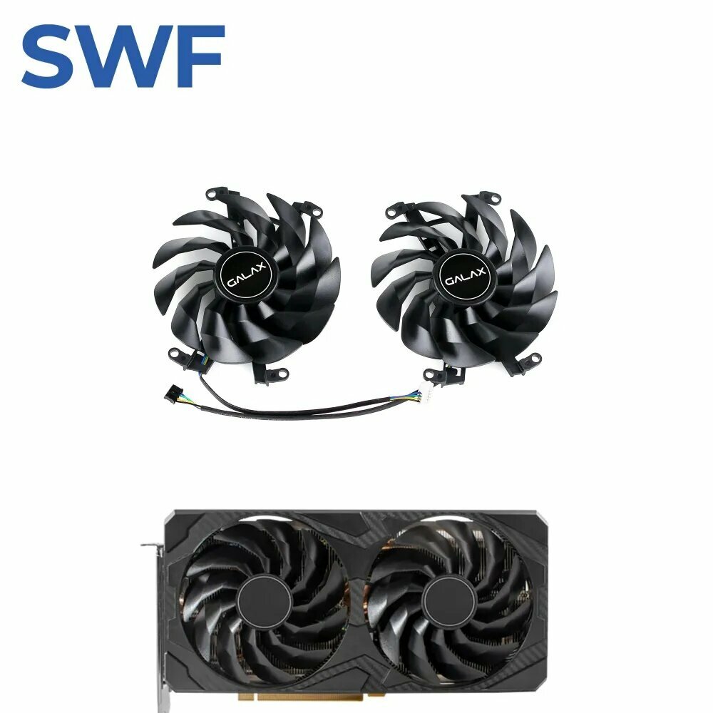 2 Вентиляторa (кулерa) 102мм GFY10015H12SPA Для видеокарты KFA2 GALAX RTX 3060Ti 3070 3070Ti EX