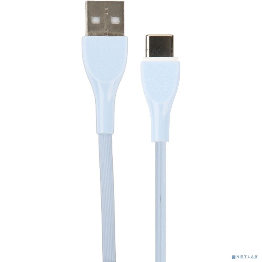 PERFEO Кабель USB A вилка - C вилка, 2.4A, голубой, силикон, длина 1 м, ULTRA SOFT (U4712)