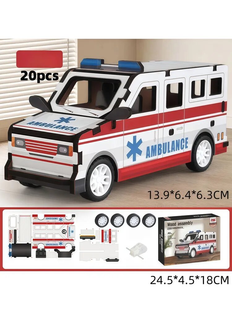 Деревянный конструктор 3D автомобиль