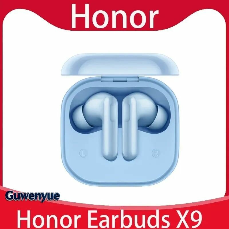 Honor Наушники беспроводные с микрофоном Honor Earbuds X9, USB Type-C, голубой usb-c для звонков беспроводные usb-c