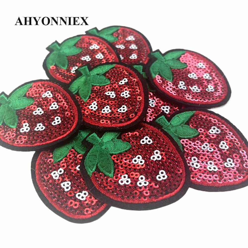 AHYONNIEX Патчи с блестками клубника 10 шт