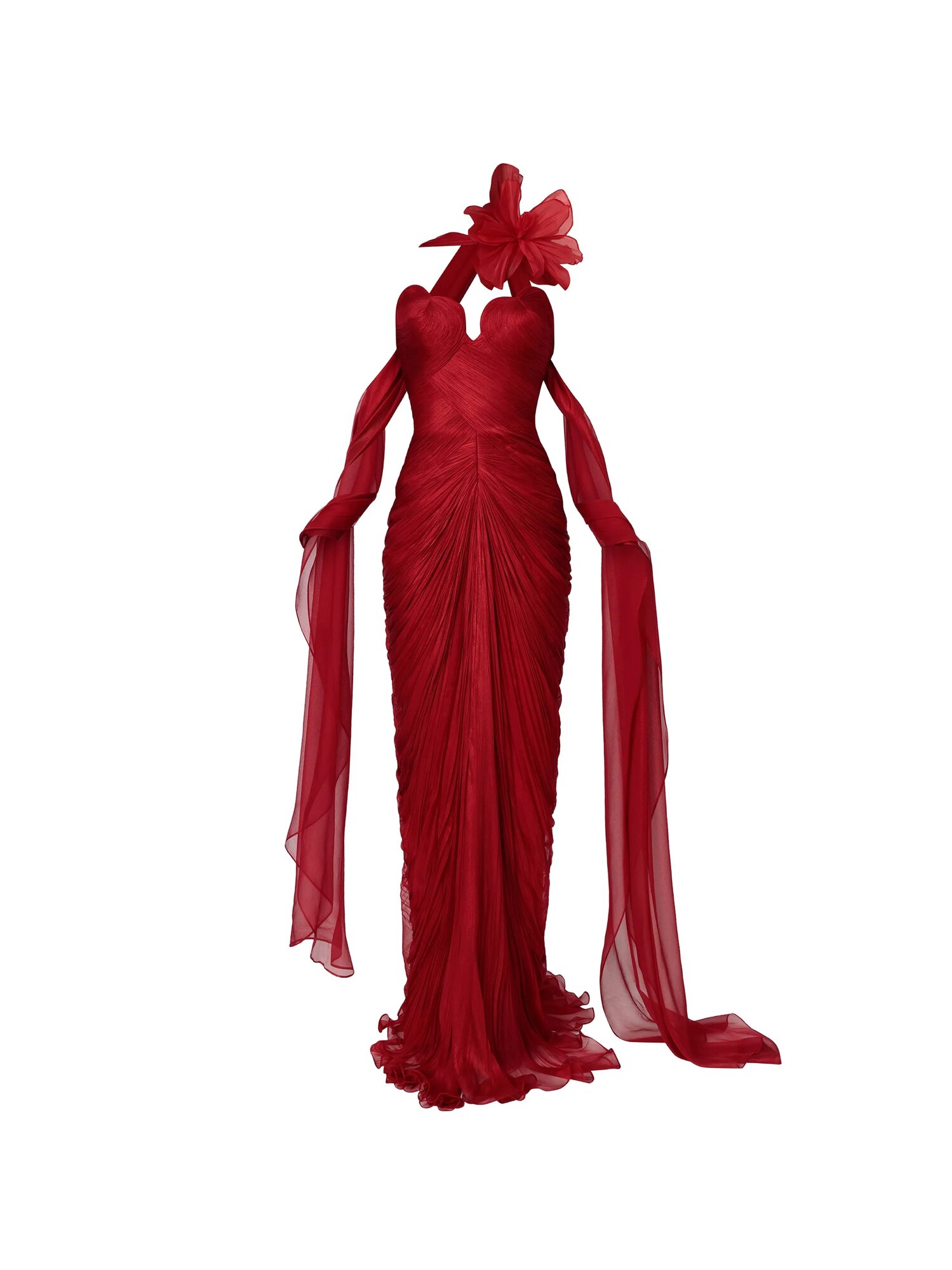 Платье Ruched floral-detail maxi dress