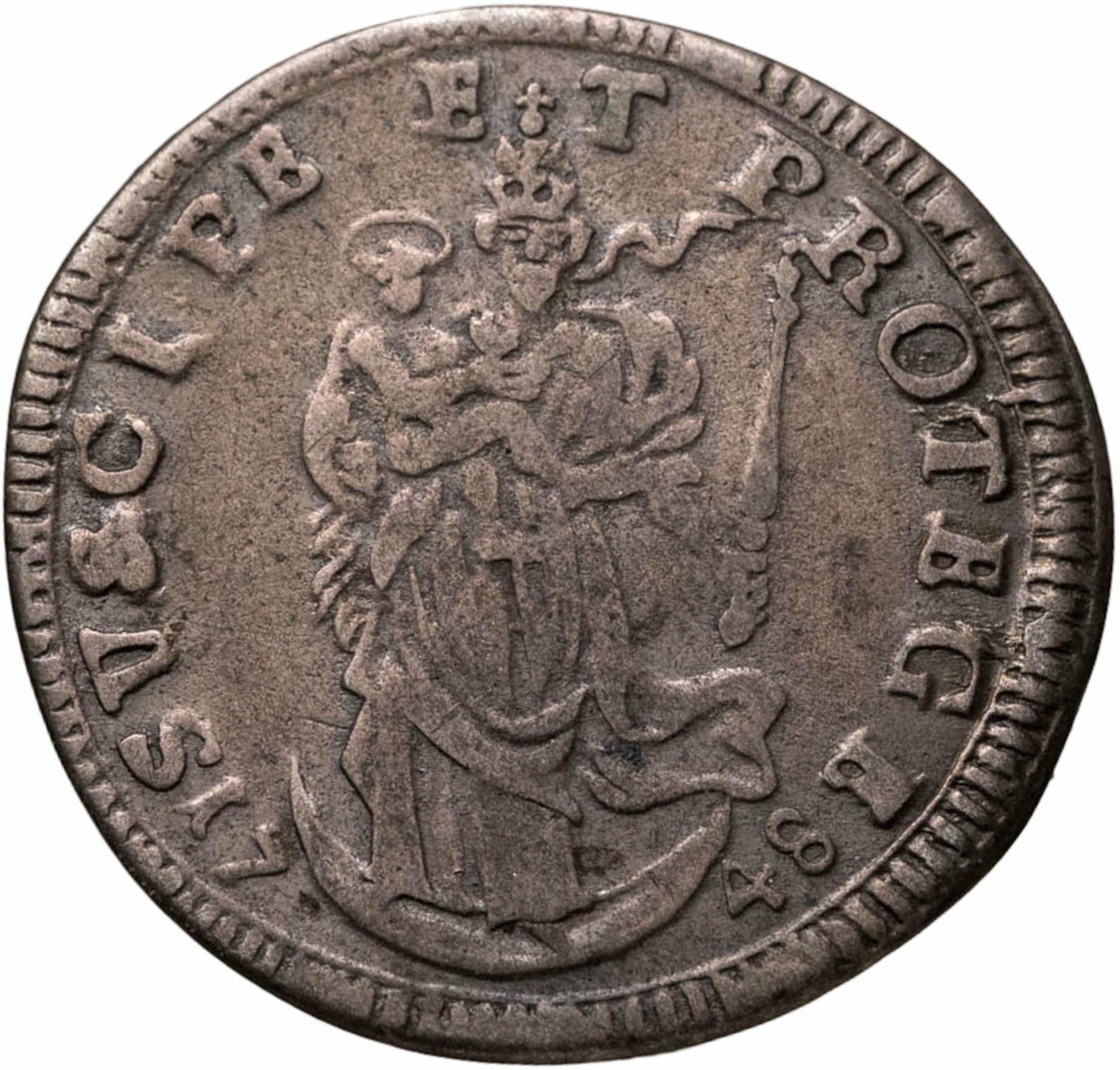 Германия, Вюрцбург 4 крейцера 1748 Ансельм Франц фон Ингельхайм, Серебро 167, в сохранности VF