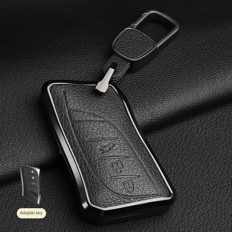 Ключевой чехол Lexus A-Style 3-Button таинственный черный из французской козьей кожи квадратная застежка для
