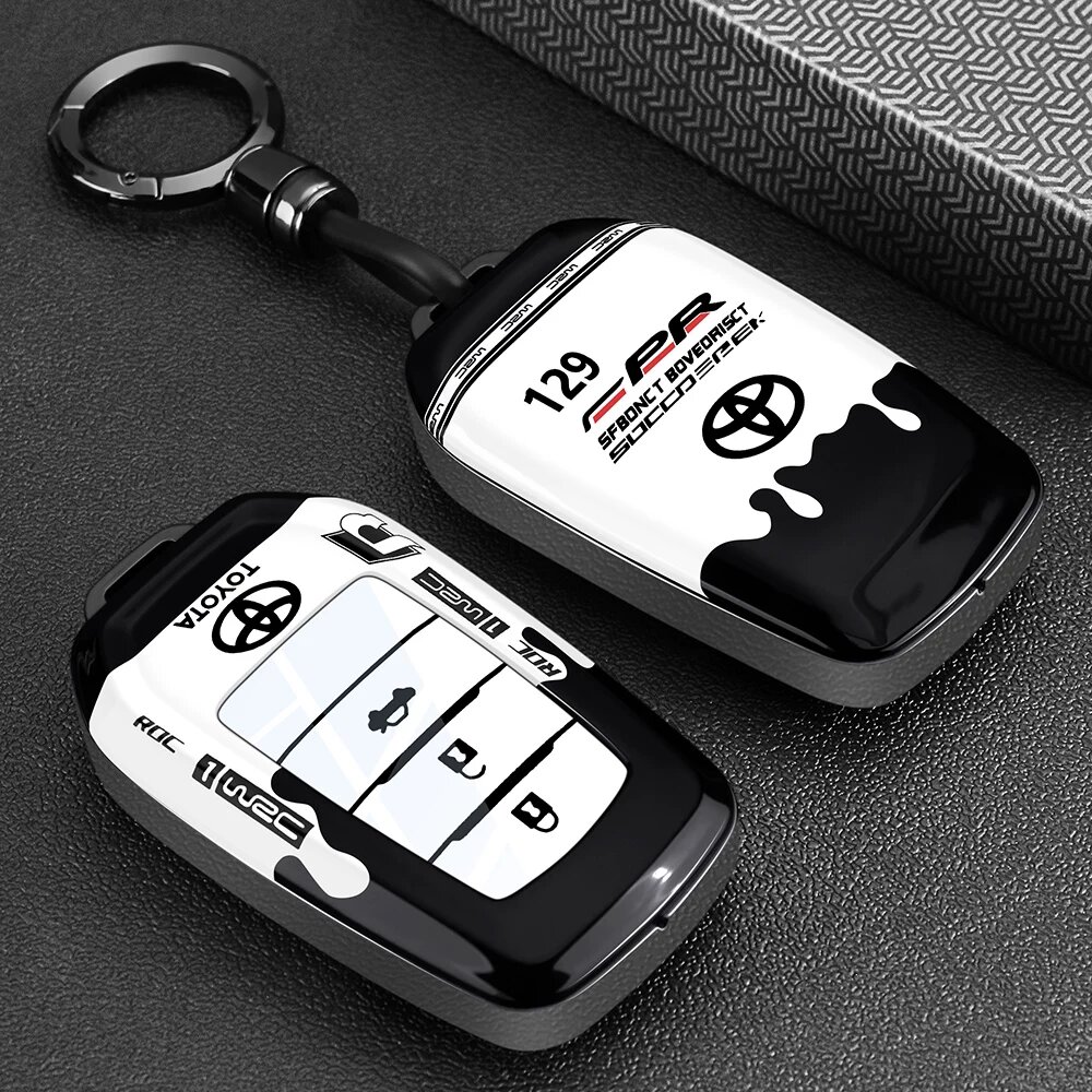 D-Style керамический белый чехол для ключа с круглой пряжкой для Toyota RAV4 2024