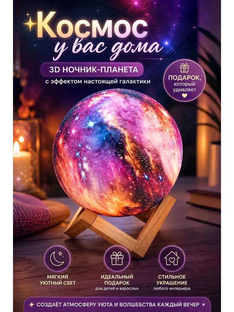 Светильник-ночник светодиодный настольный Луна