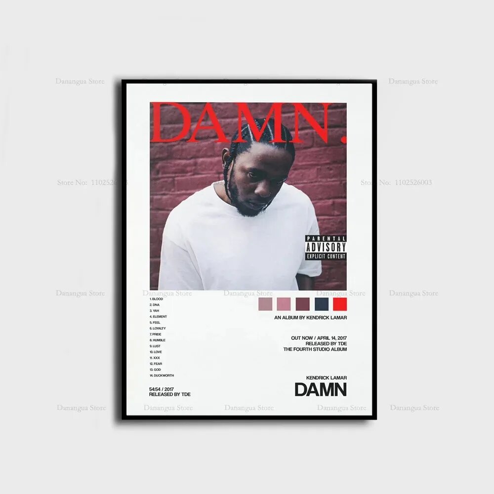 Настенное полотно Kendrick Lamar Good Kid Maad City 13, 50x70cm no frame
