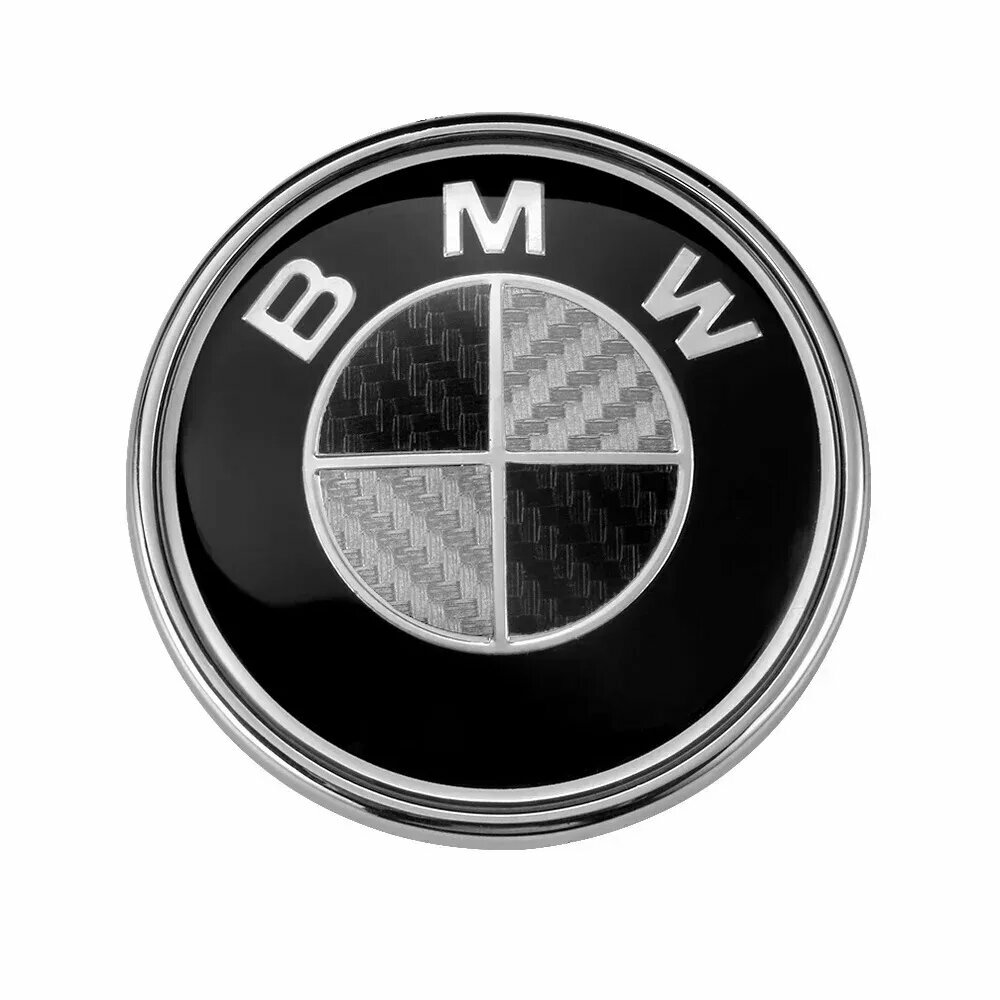 Эмблема на багажник или капот из карбона 74/82 мм для BMW F10 F11 F20 F30 X1 X3 X5 X7 E46 E90 45mm