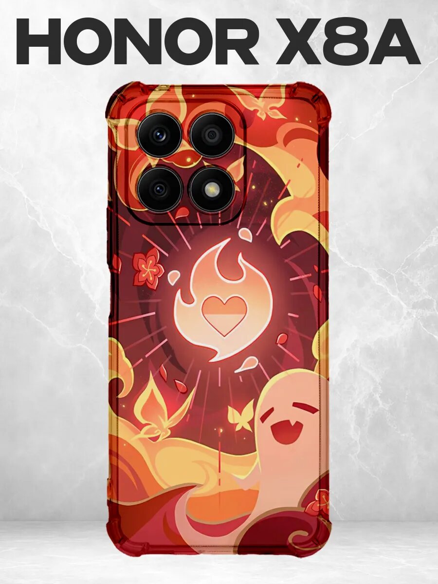 Чехол на Honor X8A огонь хутао геншин