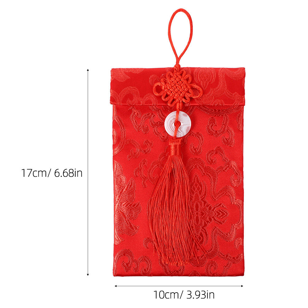 2 Шт Красный Конверт Из Бархатистой Ткани Для Подарков И Денег 19X12X1Cm