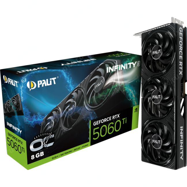 Palit PA-RTX5060Ti INFINITY 3 (GeForce® RTX 5060 Ti) 8 Гб, GDDR7, 128 бит, PCI Express, 3xDP,1xHDMI