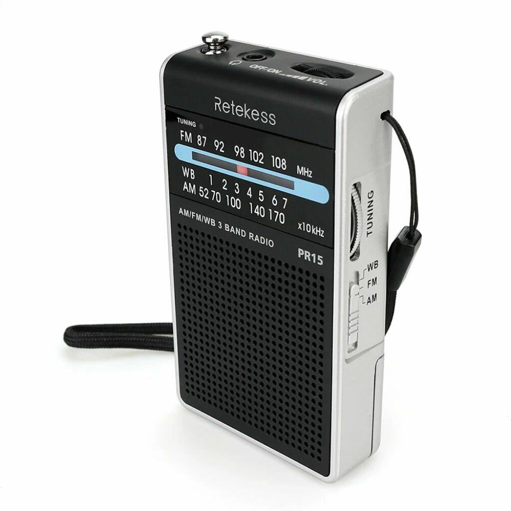 Радиоприемник RETEKESS PR15 (черный/серебро)