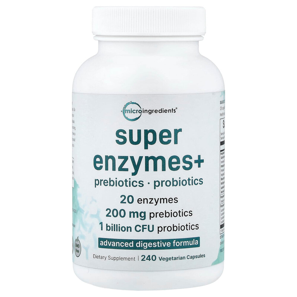Super Enzymes+, ферменты, 240 вегетарианских капсул