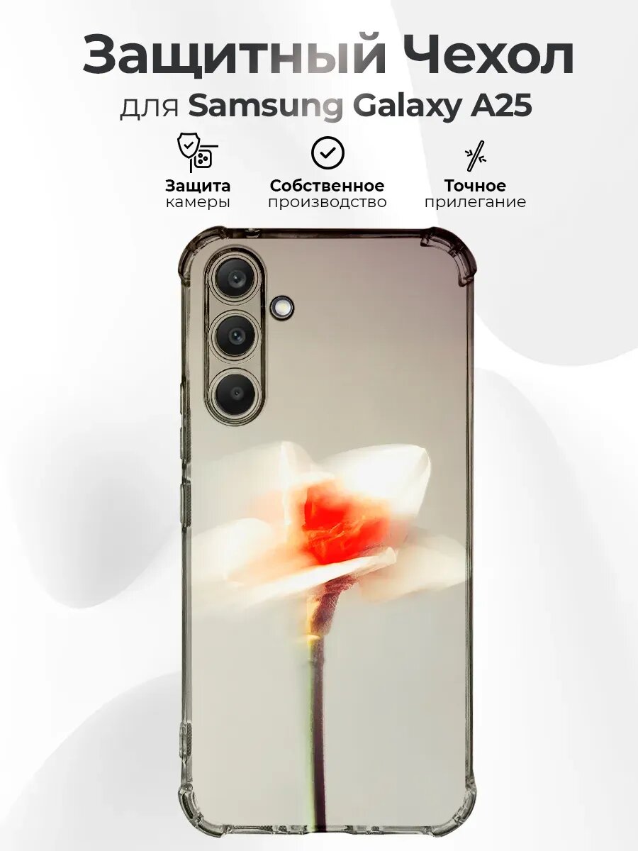 Чехол на SAMSUNG A25 силиконовый с принтом цветы