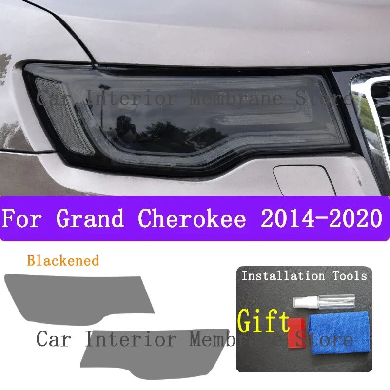 Для Grand Cherokee 2014-2020, передняя фара автомобиля, защита от царапин, тинт, аксессуары для ремонта детской лампы, наклейка