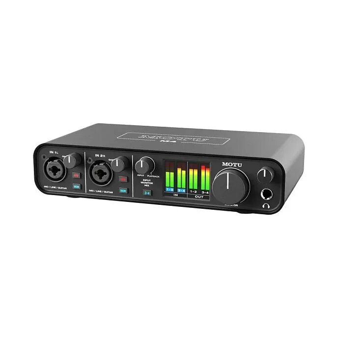 MOTU аудиоинтерфейс M4 USB-C 24 бит/192 кГц 4 входа 6 выходов ЦАП Sabre32 ЖК-дисплей