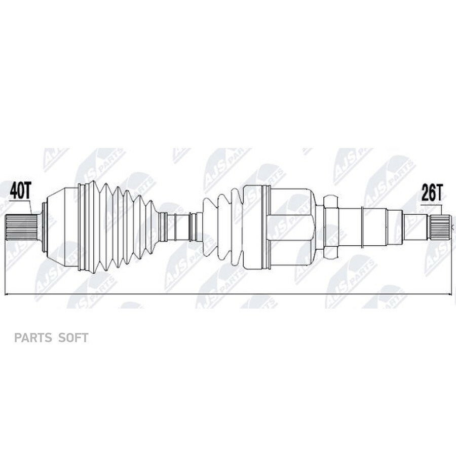 NTY NPWFR049 NPW-FR-049 привод правый! МКПП, 946mm\ Ford Mondeo IV 1.8/2.0TDCi 07>