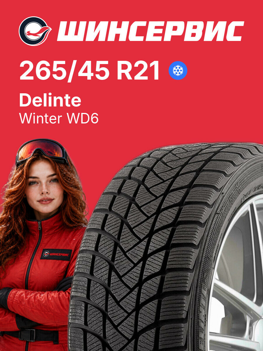 Зимняя нешипованная шина Delinte Winter WD6 265/45 R21 104 H, зимняя автомобильная резина