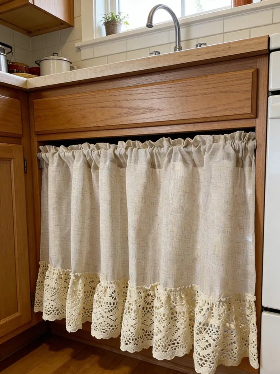 Штора-кафе 70х90 см, 2 шт. Cotton Peach, светло-бежевый, без крепления