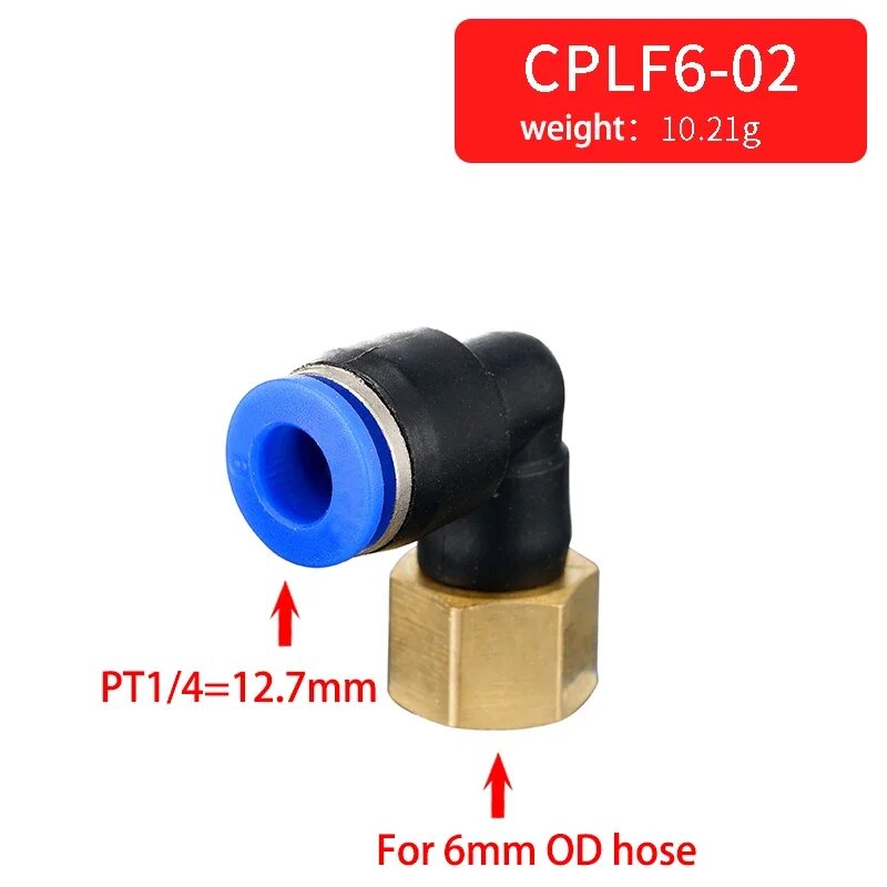 Пневматический соединитель PLF OD 4 6 8 10 12 мм 10PCS, PLF6-2