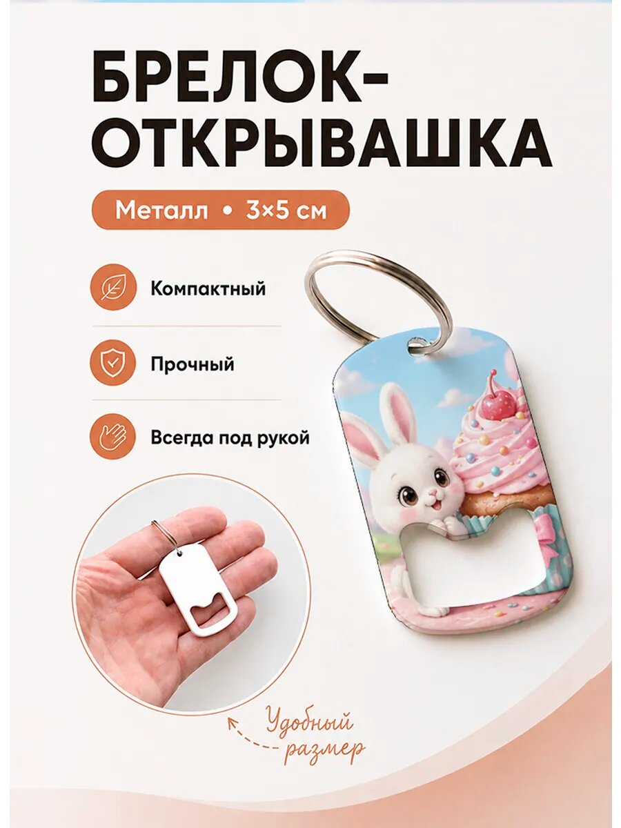 Брелок открывашка "Кролик с Кексом"
