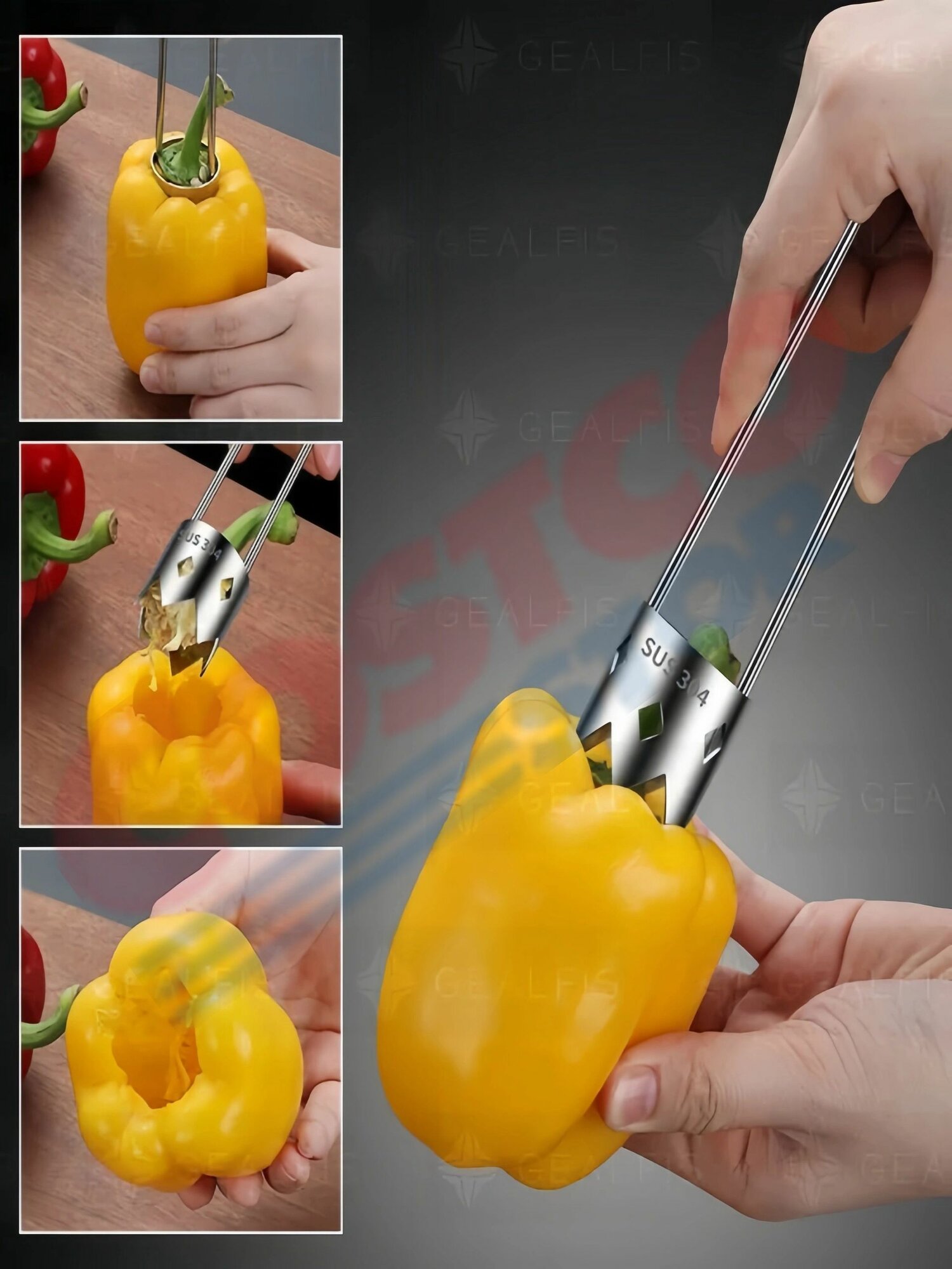 Нож кухонный для удаления сердцевины перца