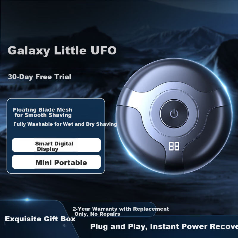 Электробритва Yingqu Mini Flying Saucer для мужчин портативная двойная головка роторная с зарядкой через Type-C