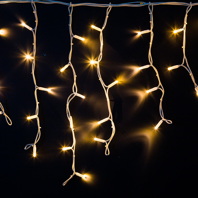 Лампы светодиодные Neon-Night Гирлянда светодиодная Бахрома (Айсикл) 4,0х0,6м 128 LED теплый белый белый каучук 3,3мм IP67 постоянное свечение 230В нужен блок 315-001 NEON-NIGHT