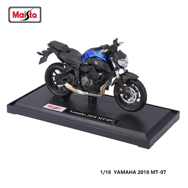 МаISTO 1:18 мотоциклы коллекция KTM RC 390 Kawasaki NINJA H2R Yamaha YZF-R1 Синий, YAMAHA MT-07 2018