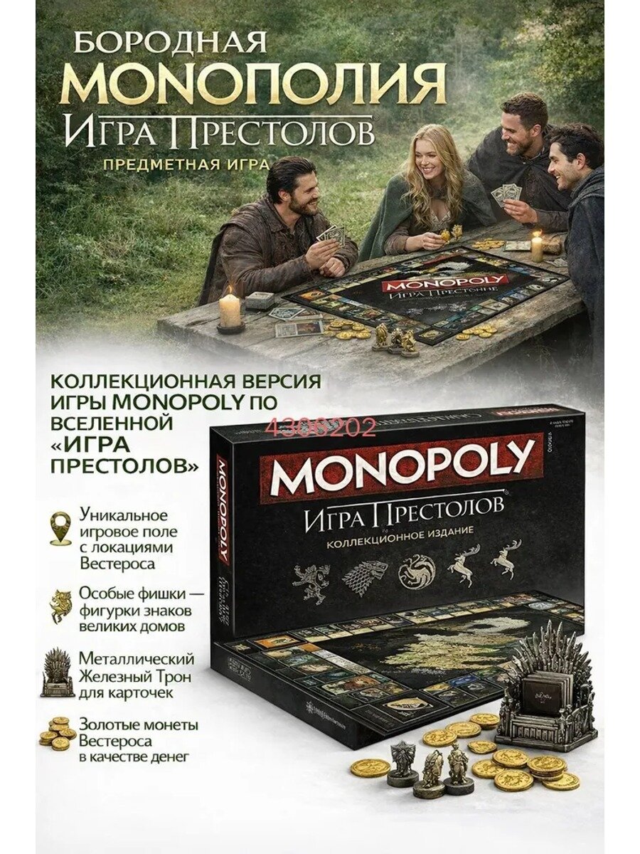 Winning Moves Board Deluxe Игра престолов Монополия