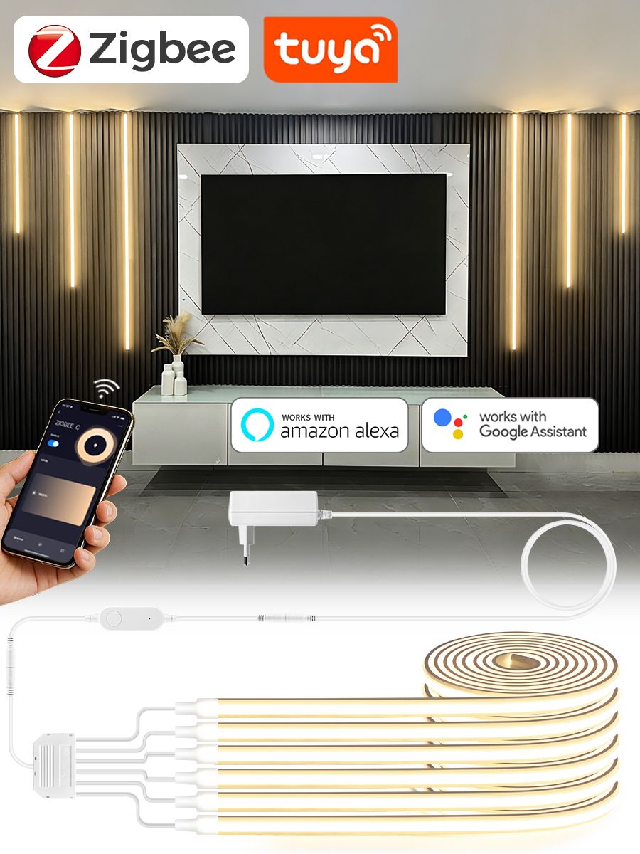 Tuya Smart Светодиодная лента 14 Вт, IP65, Нейтральный белый, 1 шт