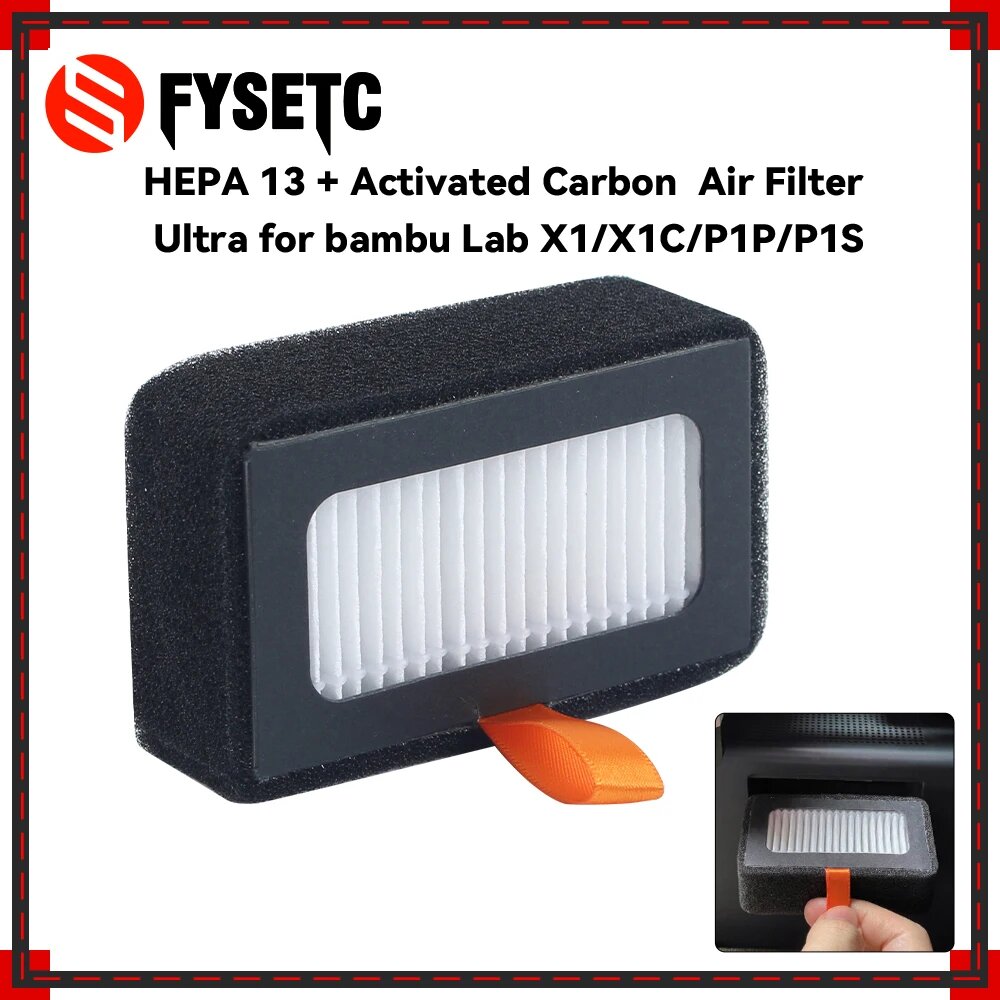 FYSETC HEPA 13 + угольный фильтр для Bambu Lab X1/X1C/P1P/P1S